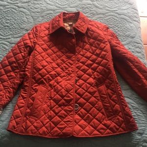 Burberry | Jackets & Coats | Burberrry Quilted Red Jacket | Poshmark
